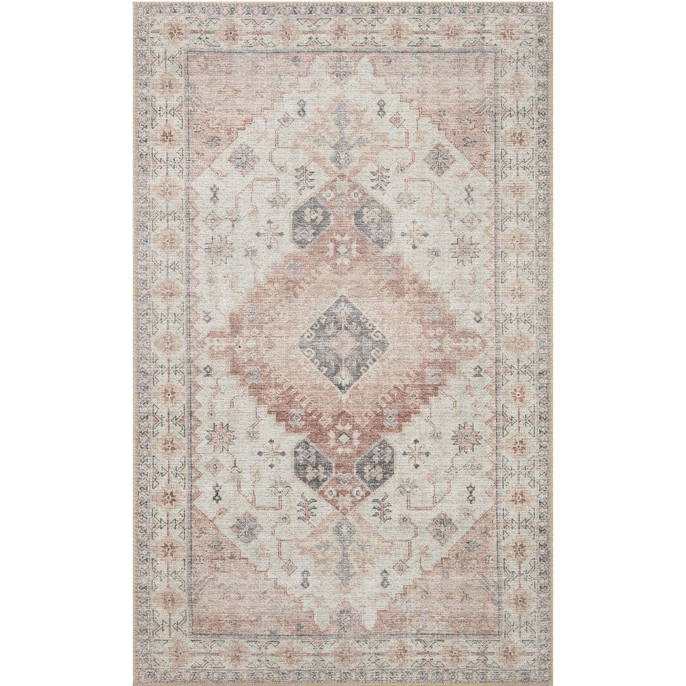 Home Decorators Collection Leesa Ivory / Rust Doormat 2 ft. x 3 ft ...