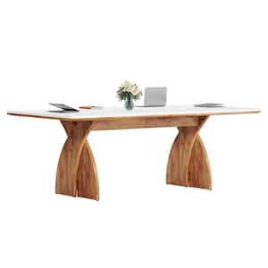 BYBLIGHT Capen 70.8 in. Rectangular White Engineered Wood Executive ...