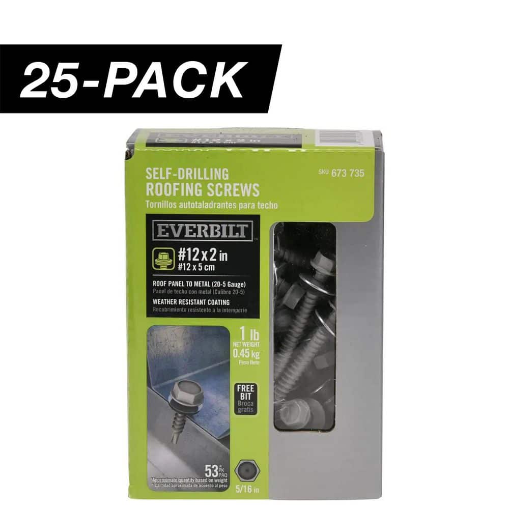 Reviews for Everbilt 25-Pack #12 x 2 in. Flange Hex Head Drive Self ...