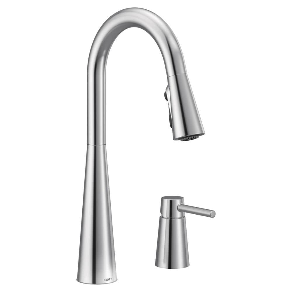MOEN Sleek Single-Handle Standard Kitchen Faucet with Side Sprayer in ...