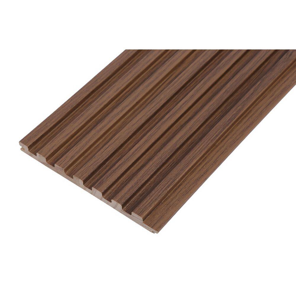 Ejoy 94 in. x 6 in x 0.5 in. Solid Wood Wall 7 Grid Cladding Siding ...