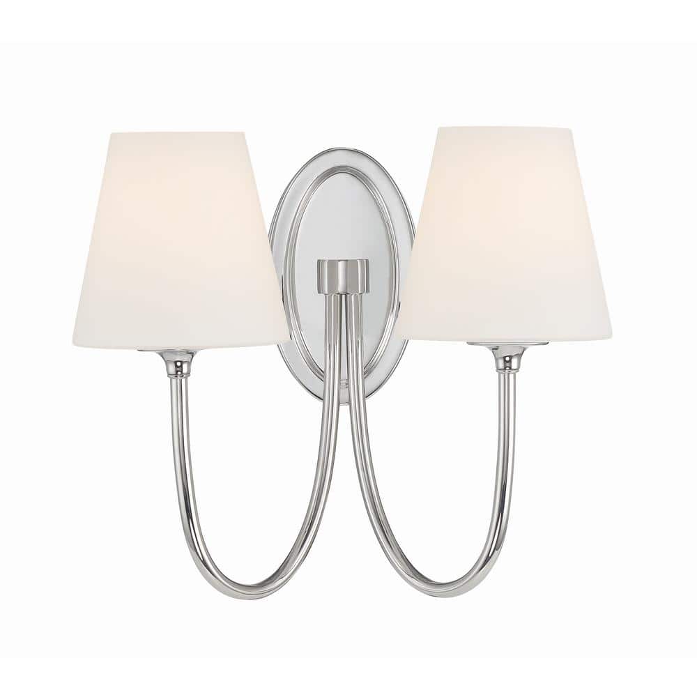 Crystorama Juno 2-Light Polished Nickel Wall Sconce JUN-10322-PN - The ...
