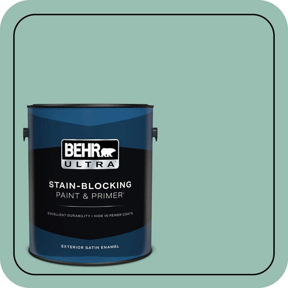 BEHR ULTRA 1 gal. #PPU12-07 Spring Stream Satin Enamel Exterior Paint ...