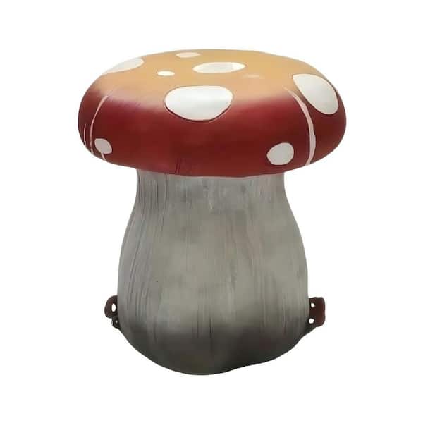 Clihome Oversized Mushroom Stool Garden Statue, Resin Garden Stool with ...