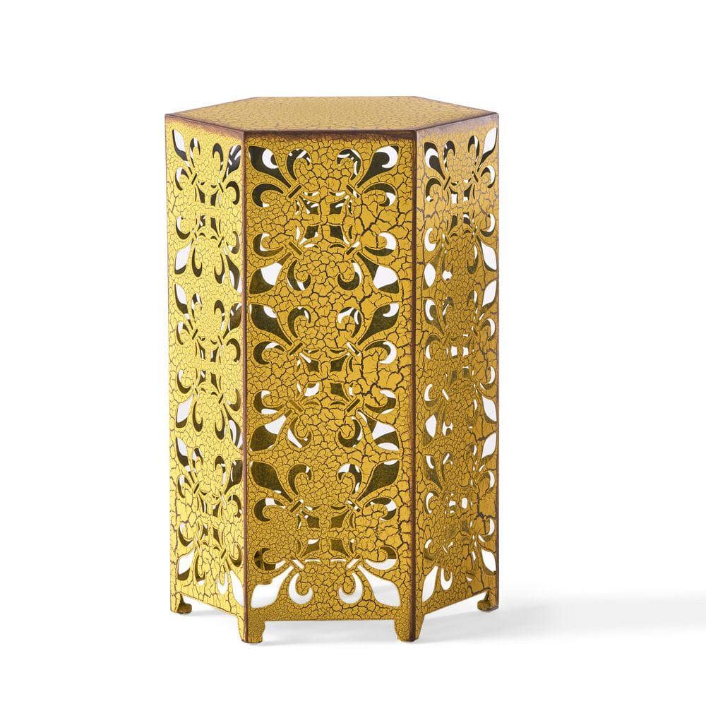 French-Inspired Vintage Appeal Metal Outdoor Accent Table, Space ...