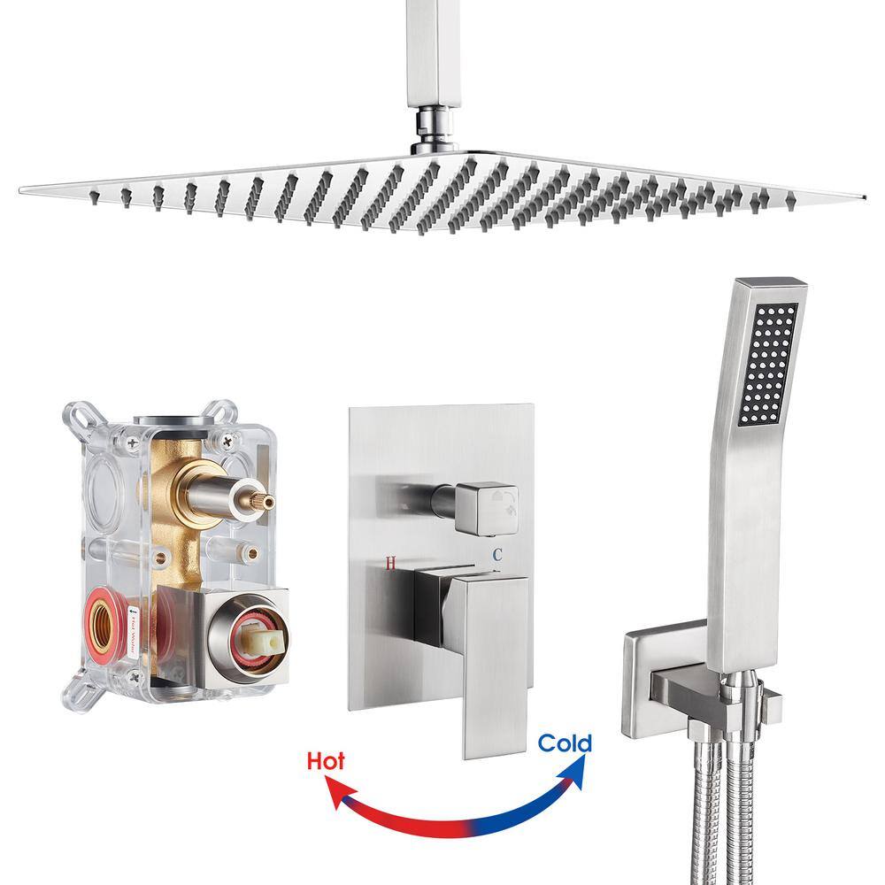cobbe Single Handle 1-Spray 12 in. Ceiling Mount Shower Faucet 1.8 GPM ...