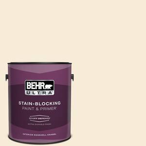 BEHR PREMIUM PLUS 1 gal. #YL-W04 Linen White Flat Low Odor Interior ...