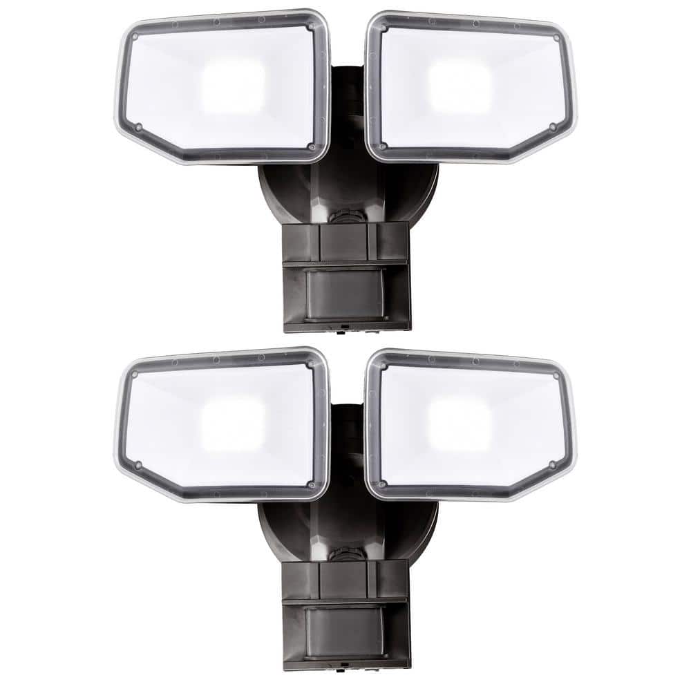 AWSENS 40-Watt 4000-Lumen 180° Bronze Motion Sensor Dusk to Dawn ...