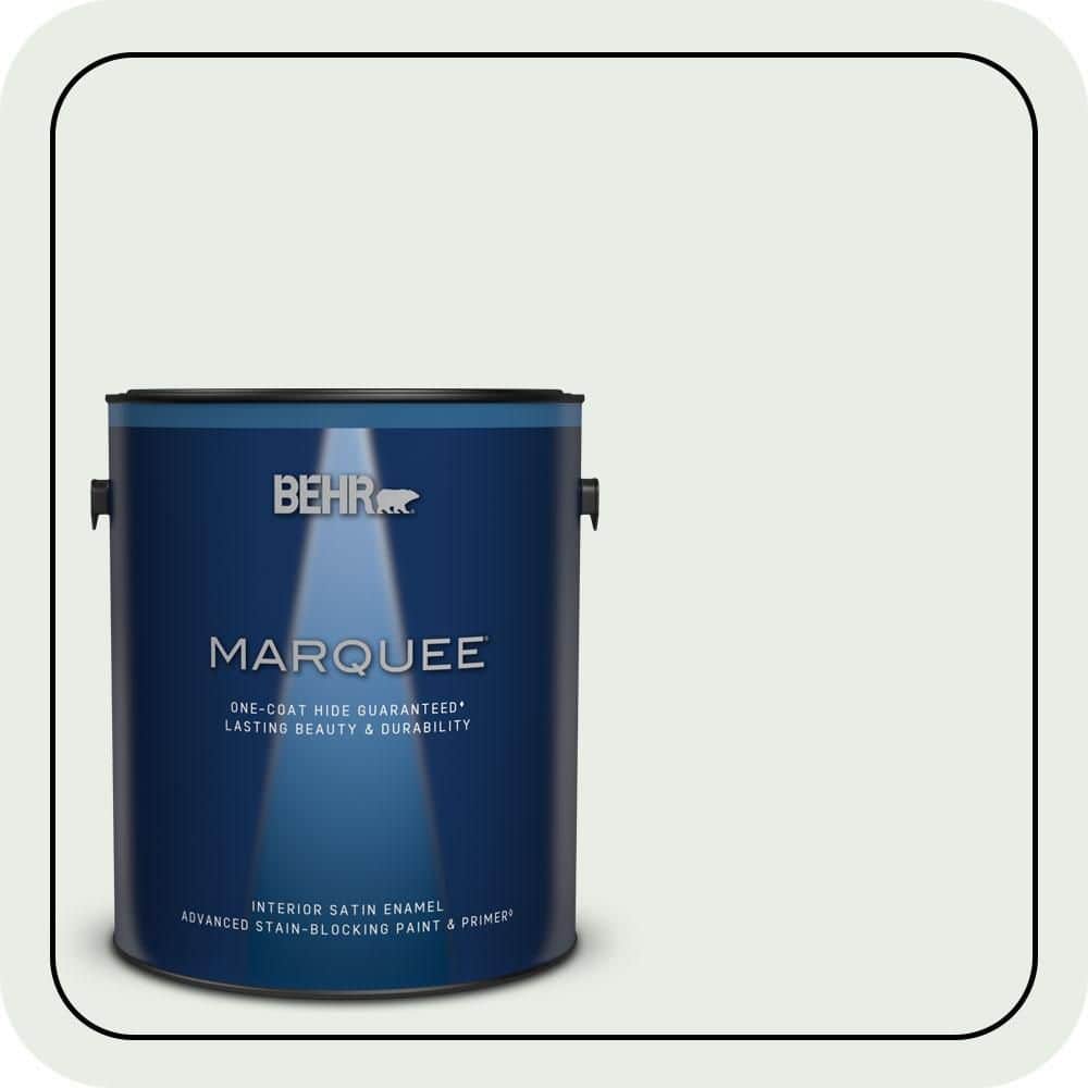 BEHR MARQUEE 1 gal. #700E-1 Dew Drop Satin Enamel Interior Paint ...