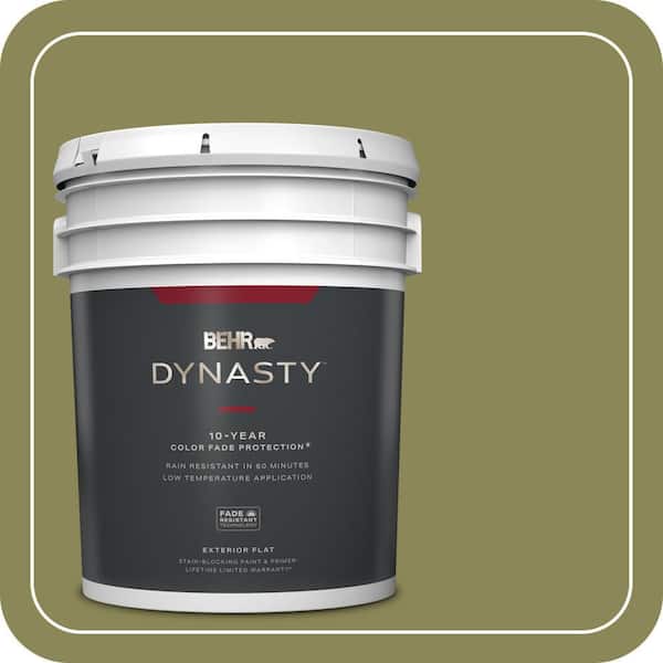 BEHR DYNASTY 5 gal. #S340-6 Fertile Green Flat Exterior Stain-Blocking ...