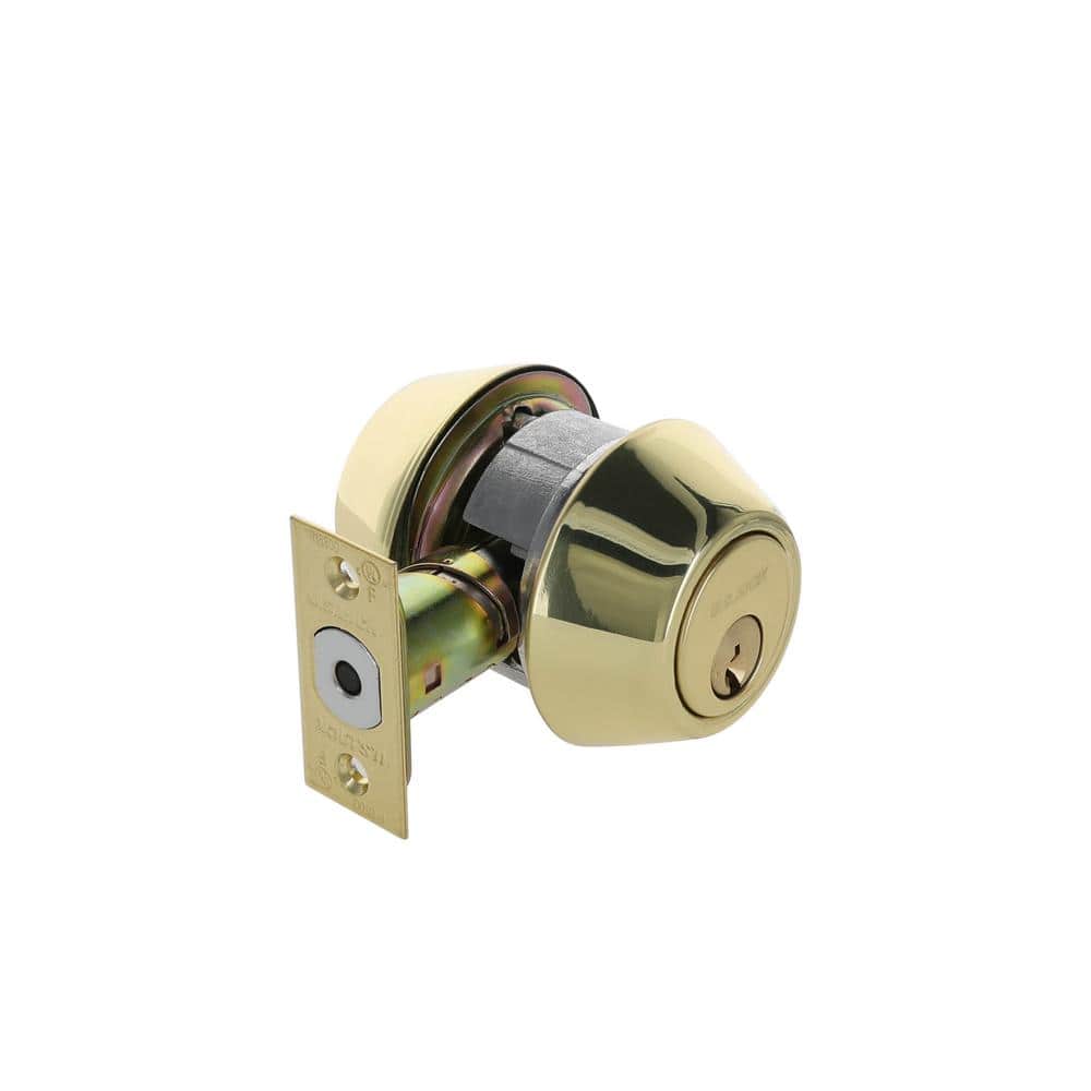 US Lock 1600 Grade-2 US3 Bright Brass Double Cylinder Deadbolt D772 ...