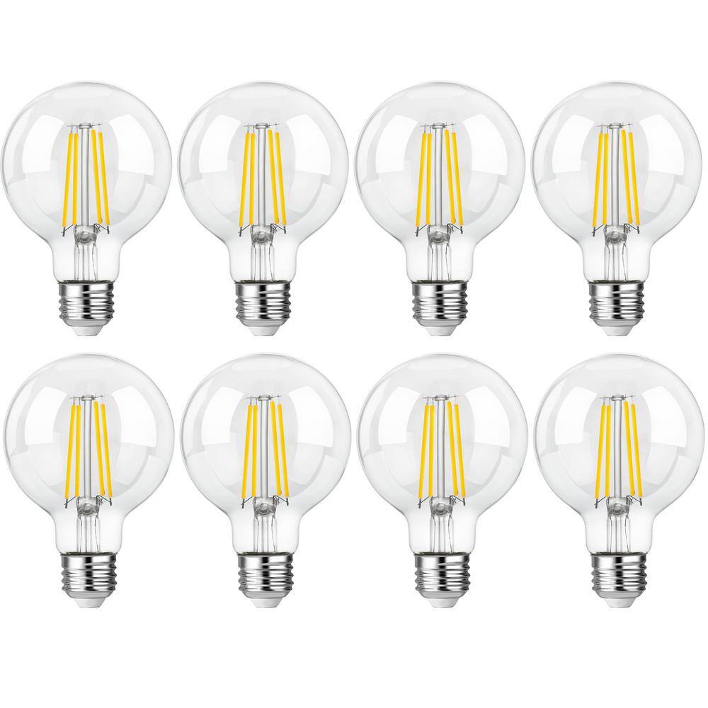 FLSNT 60-Watt Equivalent Dimmable LED Edison Bulbs 800 Lumens, G25 LED ...