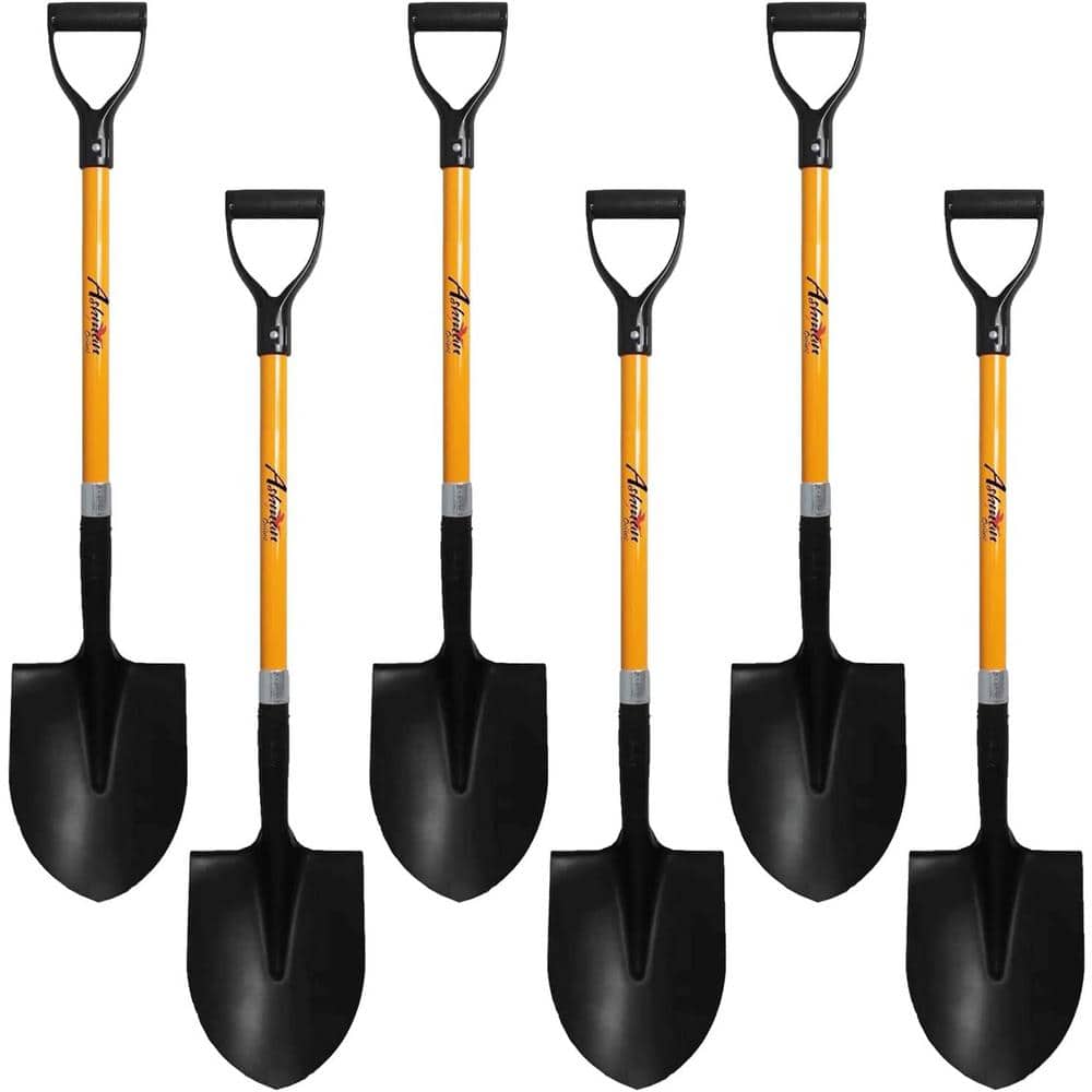 Ashman Online Digging Shovel 41 in. Durable Handle Length Fiberglass Rubber Grip Ashman Heavy ...