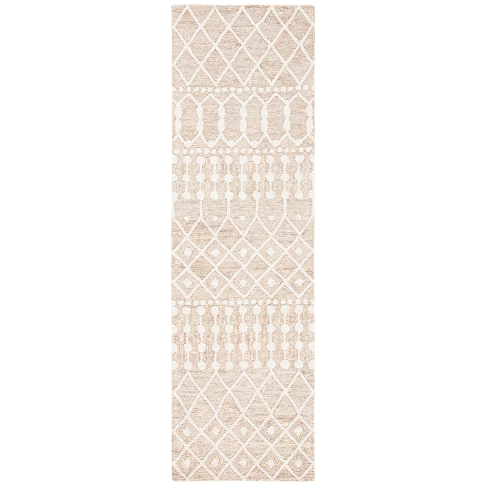 SAFAVIEH Blossom Beige/Ivory 2 ft. x 8 ft. Geometric Aztec Runner Rug ...