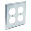 Southwire 4 in. W Steel Metallic 2-Gang 2-Device Duplex Receptacle Wall Plate (1-Pack) G39873 ...