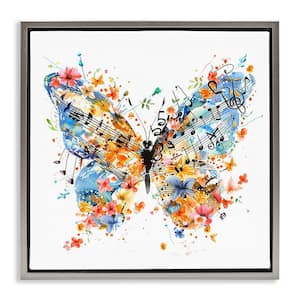 Stupell Industries Musical Song Butterfly by LSR Design Studio Gray ...