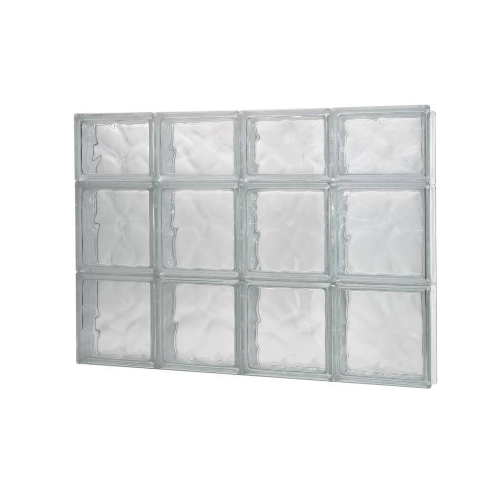 Pittsburgh Corning 31 in. x 21.5 in. x 3 in. Decora Pattern Solid Glass ...