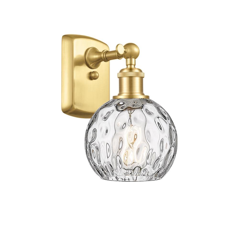 Innovations Athens Water Glass 1-Light Satin Gold Wall Sconce with ...