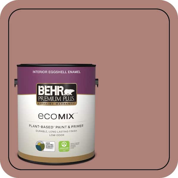 BEHR PREMIUM PLUS 1 gal. #S170-5 Smoke Bush Rose Eggshell Enamel EcoMix ...