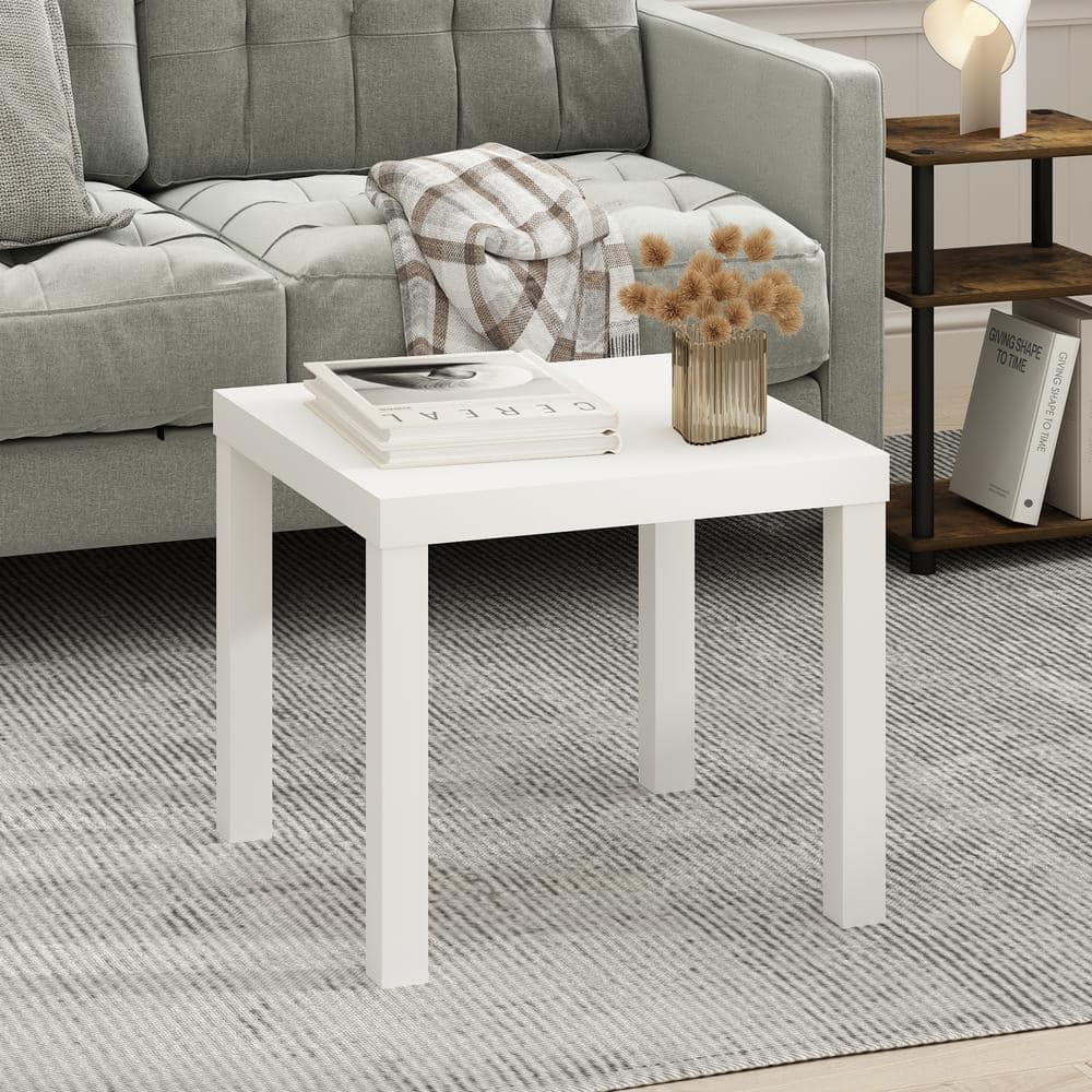 Furinno Classic 20.08 in. White Rectangle Wood Coffee Table NLU22002WH ...