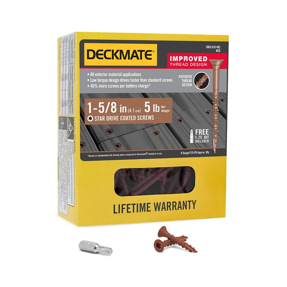 Reviews for DECKMATE #8 x 1-5/8 in. Red Star Flat-Head Wood Deck Screw ...