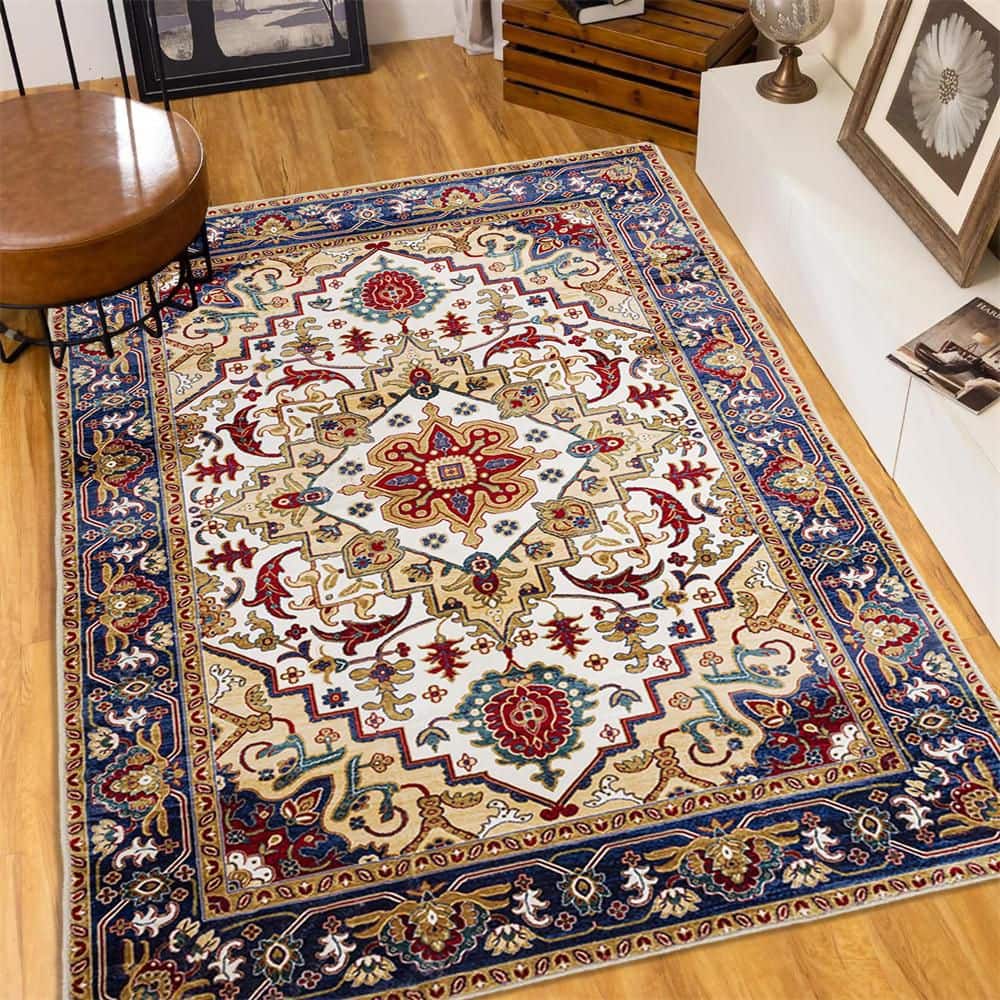 Kahomvis Area Rug 5x7 Vintage Bohemia Large Persian Non-slip Washable ...