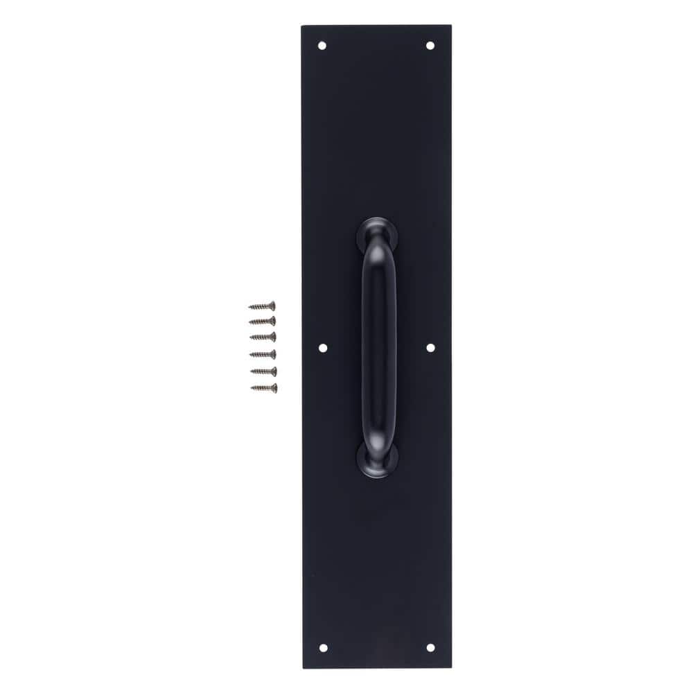 Universal Hardware 3.5 in. x 15 in. Matte Black Pull Plate UH41021 ...