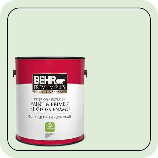 BEHR PREMIUM PLUS 1 gal. #450C-2 Breath of Spring Hi-Gloss Enamel ...