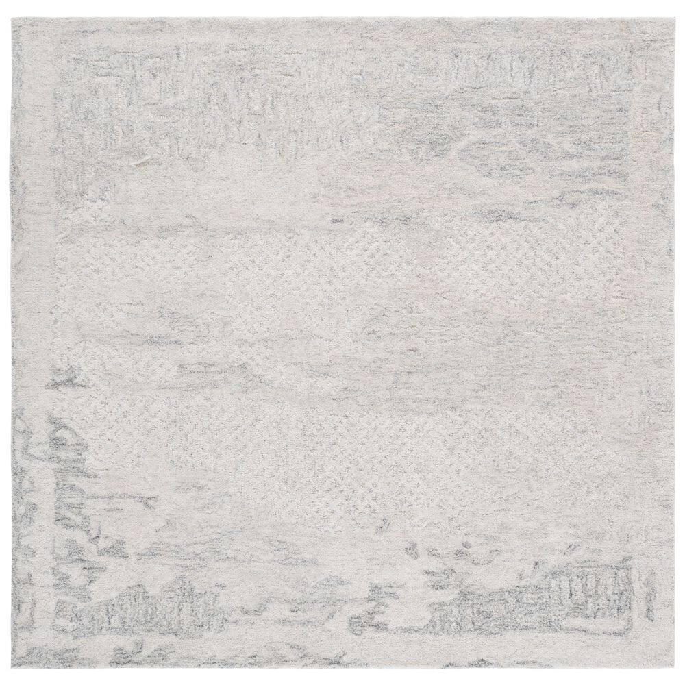 SAFAVIEH Harvest 6 ft. x 6 ft. Silver/Ivory Distressed Solid Color ...