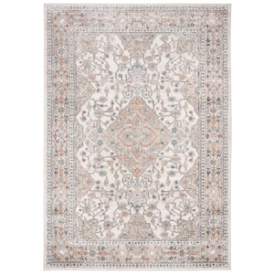 SAFAVIEH Oregon Gray/Ivory 5 ft. x 8 ft. Border Distressed Area Rug ...