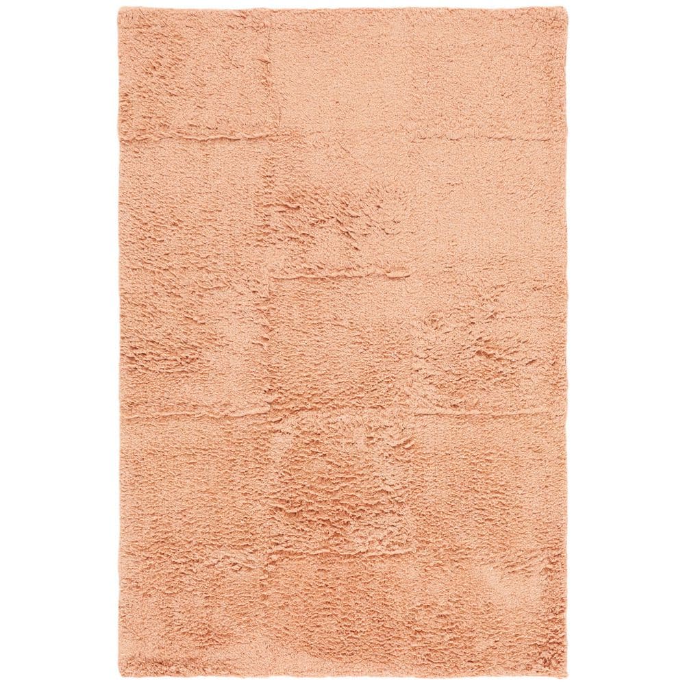 SAFAVIEH Easy Care Rust 3 ft. x 5 ft. High-Low Checkered Solid Area Rug ...