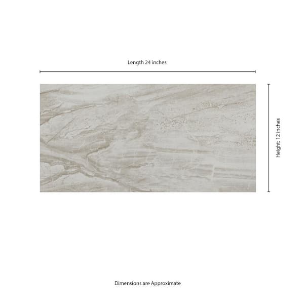 TrafficMaster Vigo Gris 12 in. x 24 in. Matte Ceramic Marble Look Floor ...
