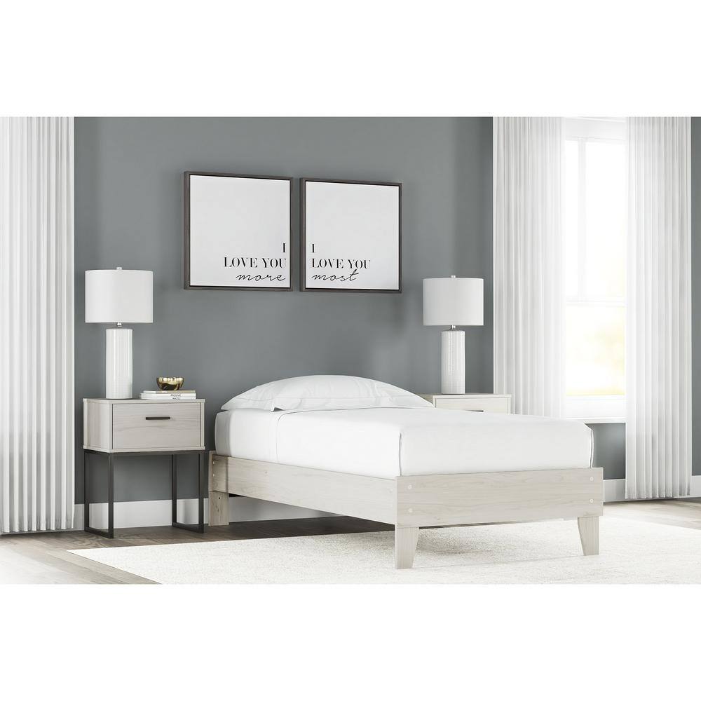 Signature DESIGN BY ASHLEY Socalle Beige Wood Frame Twin Platform Bed ...