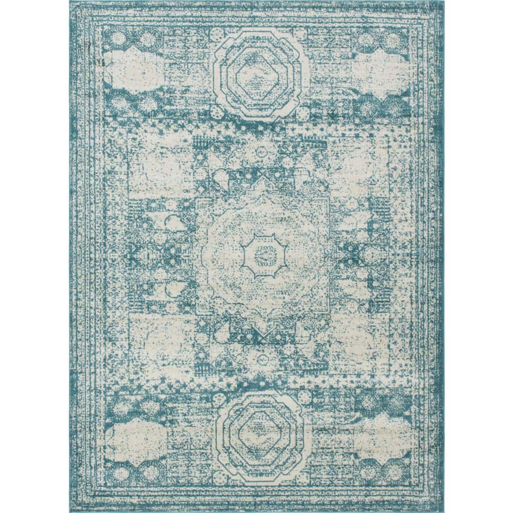 Unique Loom Turquoise 9 ft. x 12 ft. Bromley Area Rug 3144272 - The ...