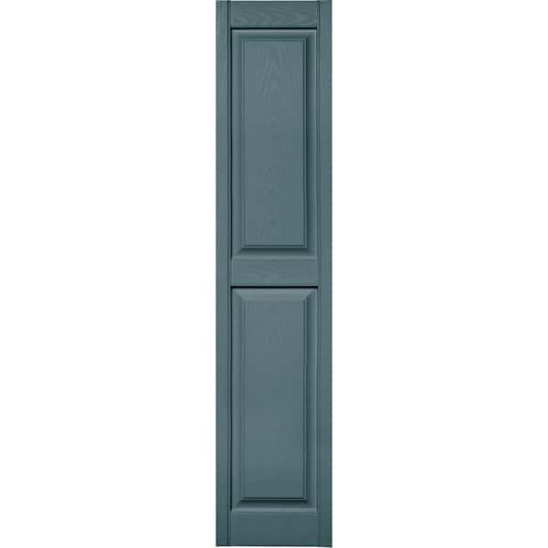 Builders Edge 15 in. x 71 in. Raised Panel Vinyl Exterior Shutters Pair ...