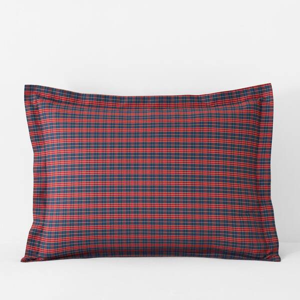 The Company Store Company Cotton Red/Navy Christmas Plaid Cotton ...