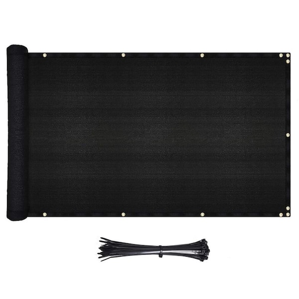 3.5 ft. x 16.5 ft. Privacy Screen Balcony Shield, Black D07V1D8V9P ...