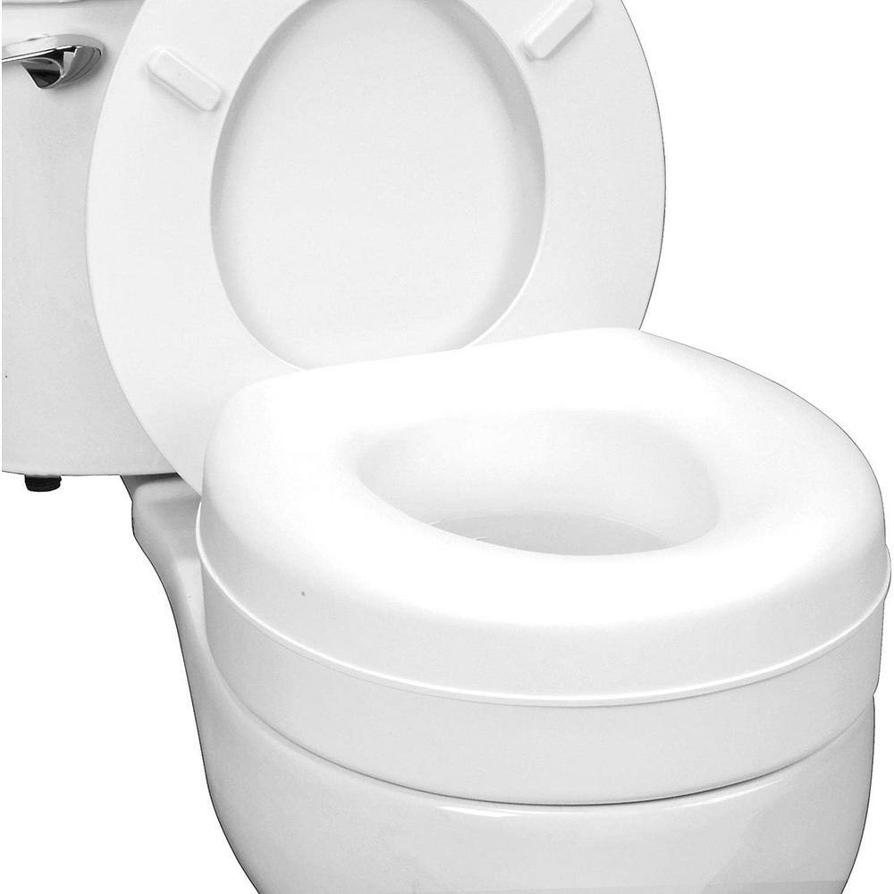 HealthSmart Raised Toilet Seat 5 In White 522-1508-1903 - The Home Depot