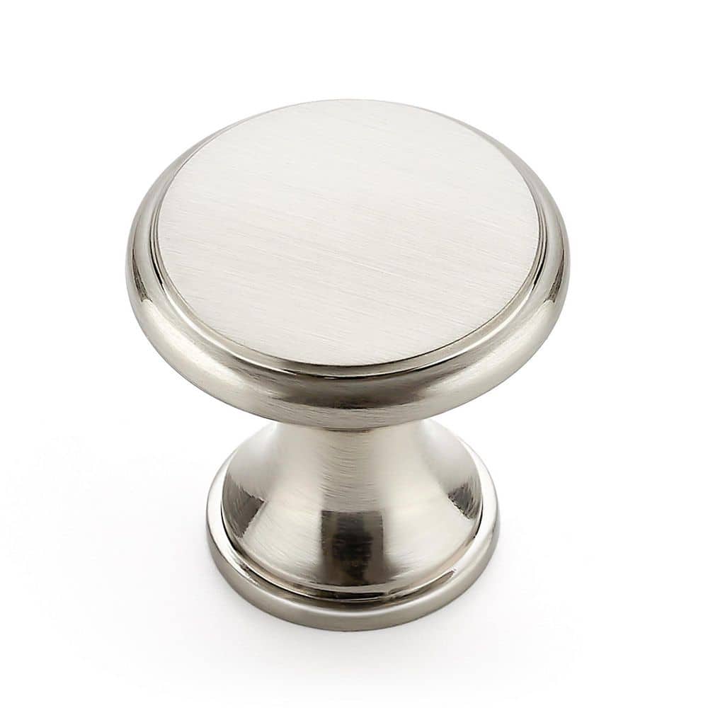 Numhew 10-Pack Brushed Nickel Cabinet Knobs Solid Silver Drawer Pulls ...
