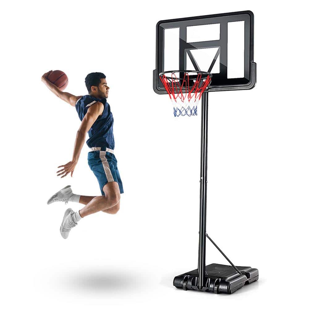 Tunearary 4.25 ft.-10 ft. Outdoor Adjustable Basketball Hoop ...