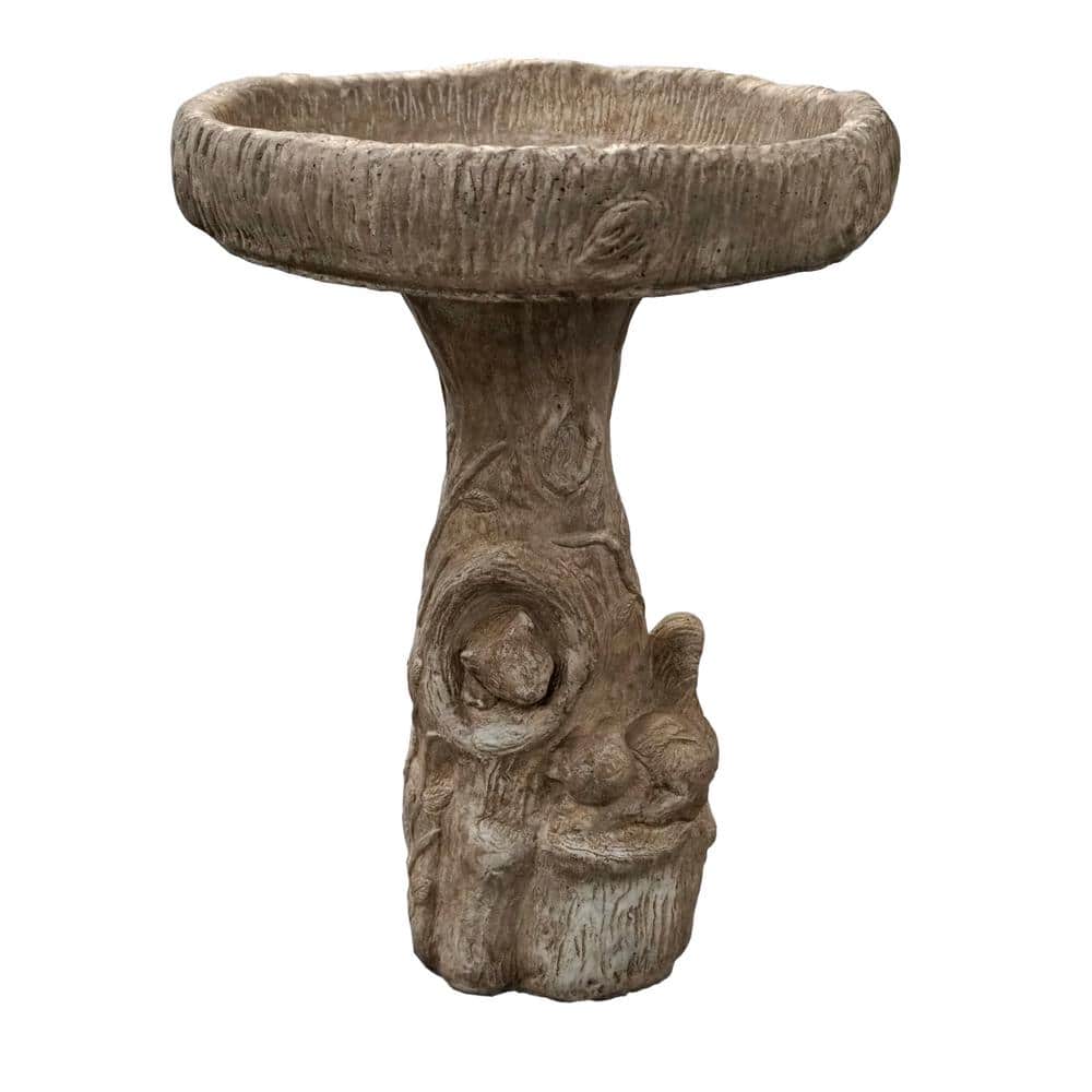 Athens Stonecasting Fancy Squirrel Concrete Garden Bird Bath 02 ...