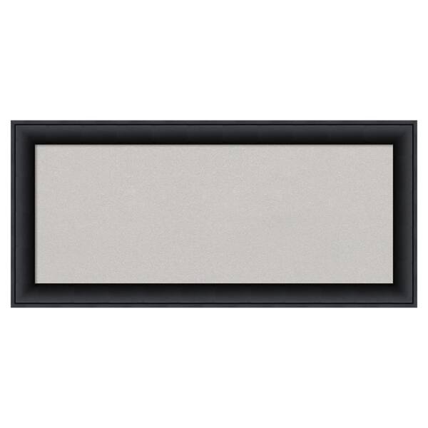 Amanti Art Nero Black Wood Framed Grey Corkboard 33 in. x 15 in ...