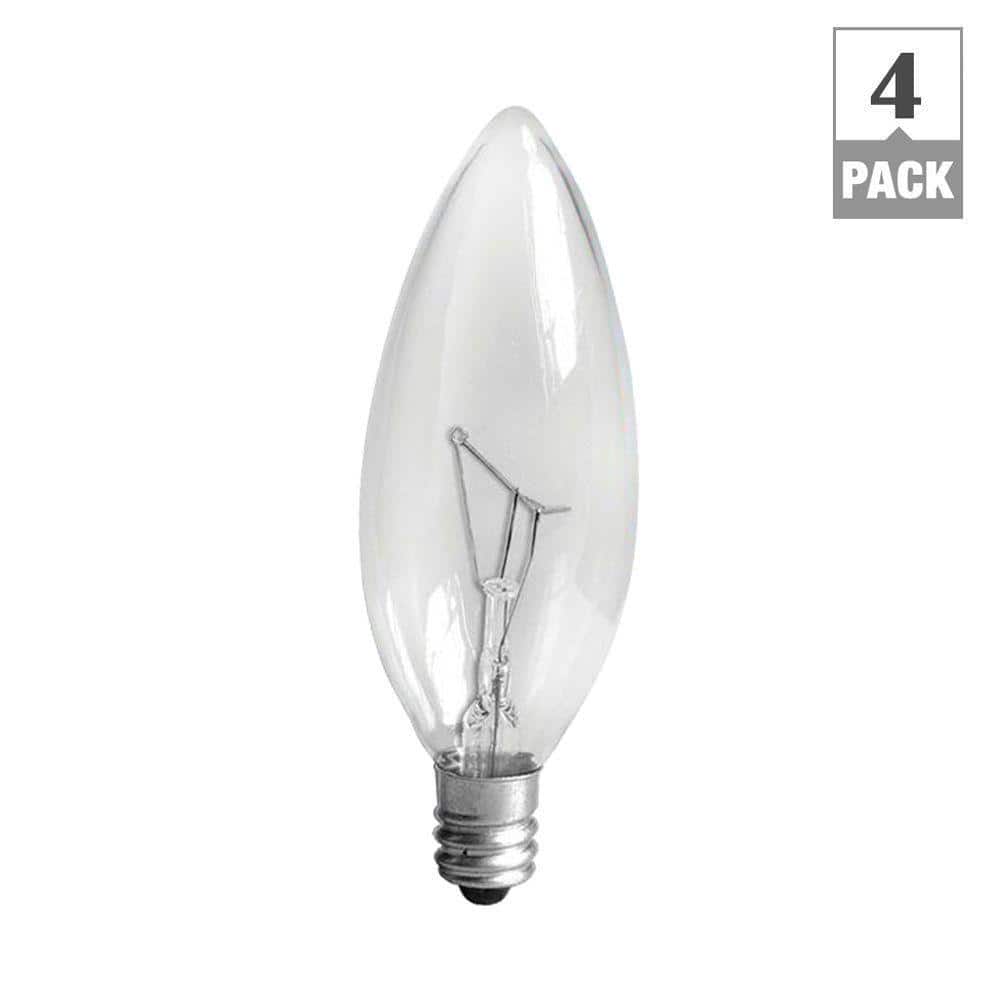 GE 40-Watt Incandescent B10 Candelabra Base Double Life Multi-Use ...