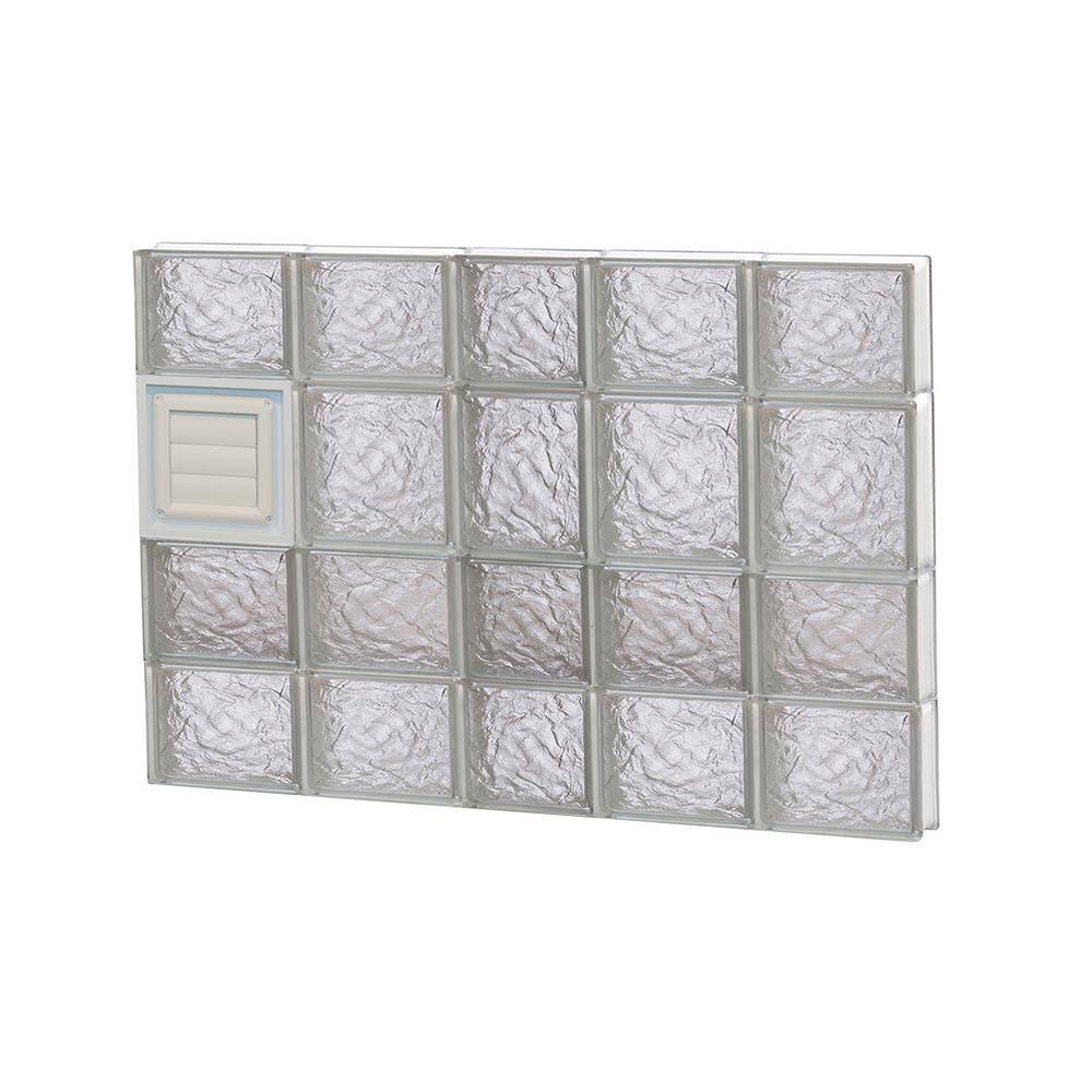 Clearly Secure 36.75 in. x 25 in. x 3.125 in. Frameless Ice Pattern ...