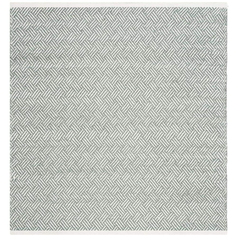 SAFAVIEH Boston Grey 8 ft. x 8 ft. Square Geometric Area Rug BOS680E ...
