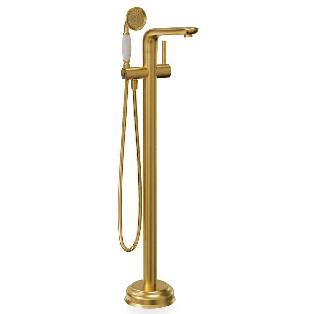 GRANDJOY 2-Handle British Vintage Style Floor Mount Freestanding Tub ...