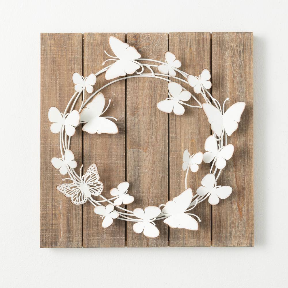 SULLIVANS 16.25 in. x 16.25 in. Brown Ornate Butterfly Wreath ...