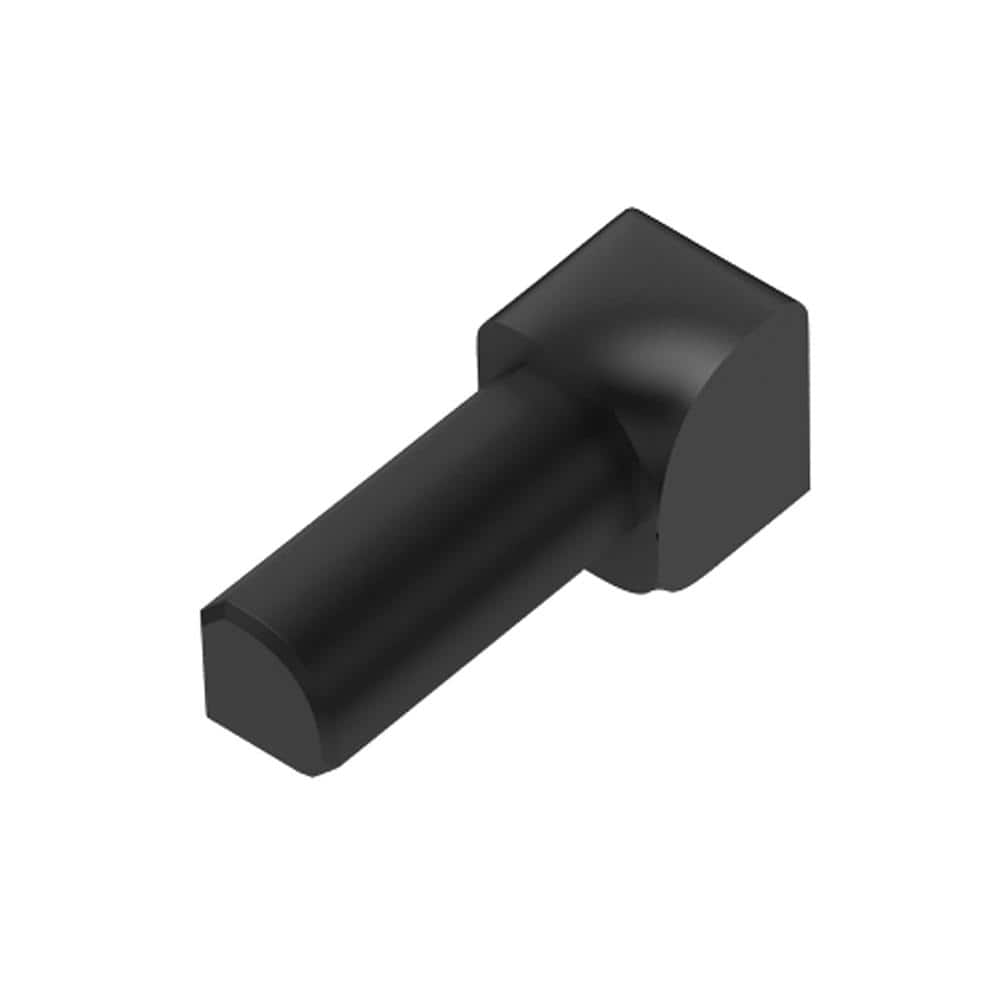 Schluter Rondec Black 1/2 in. x 1 in. PVC Tile Edging Trim 90 Degree ...