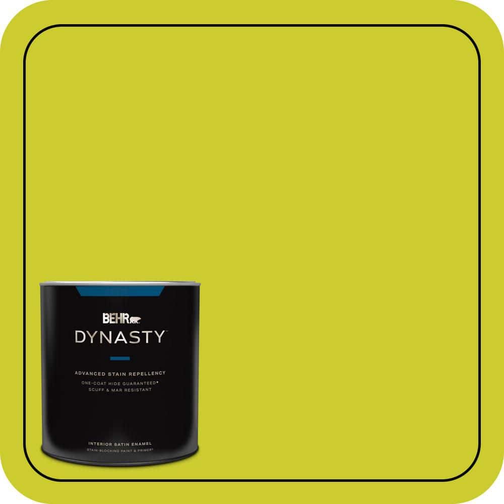 BEHR DYNASTY 1 qt. #S-G-400 Lime Pop Satin Enamel Interior Stain ...