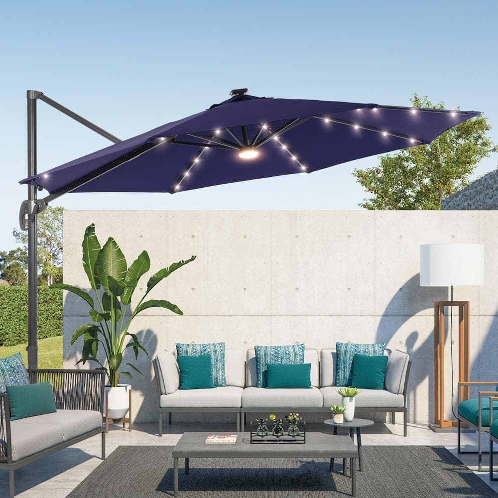 Sonkuki 11FT LED Premium Cantilever Patio Umbrella - Outdoor Comfort ...